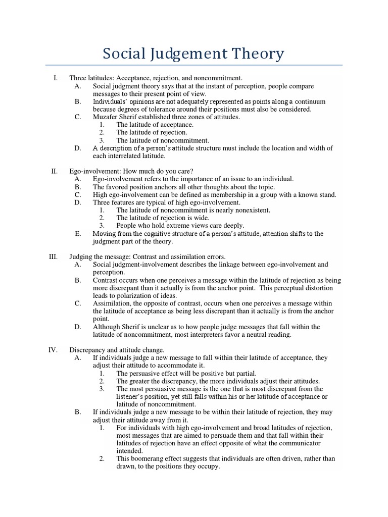 Social Judgement Theory | Propositional Attitudes | Action (Philosophy)