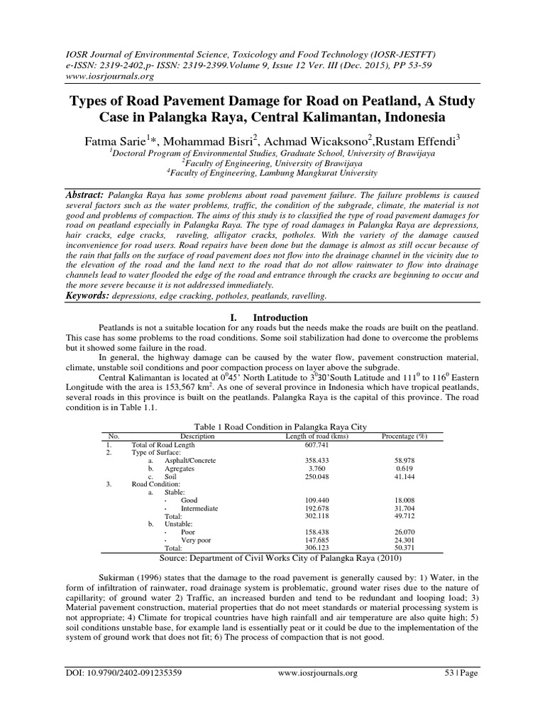 Road Damage Types PDF | PDF | Road | Road Surface