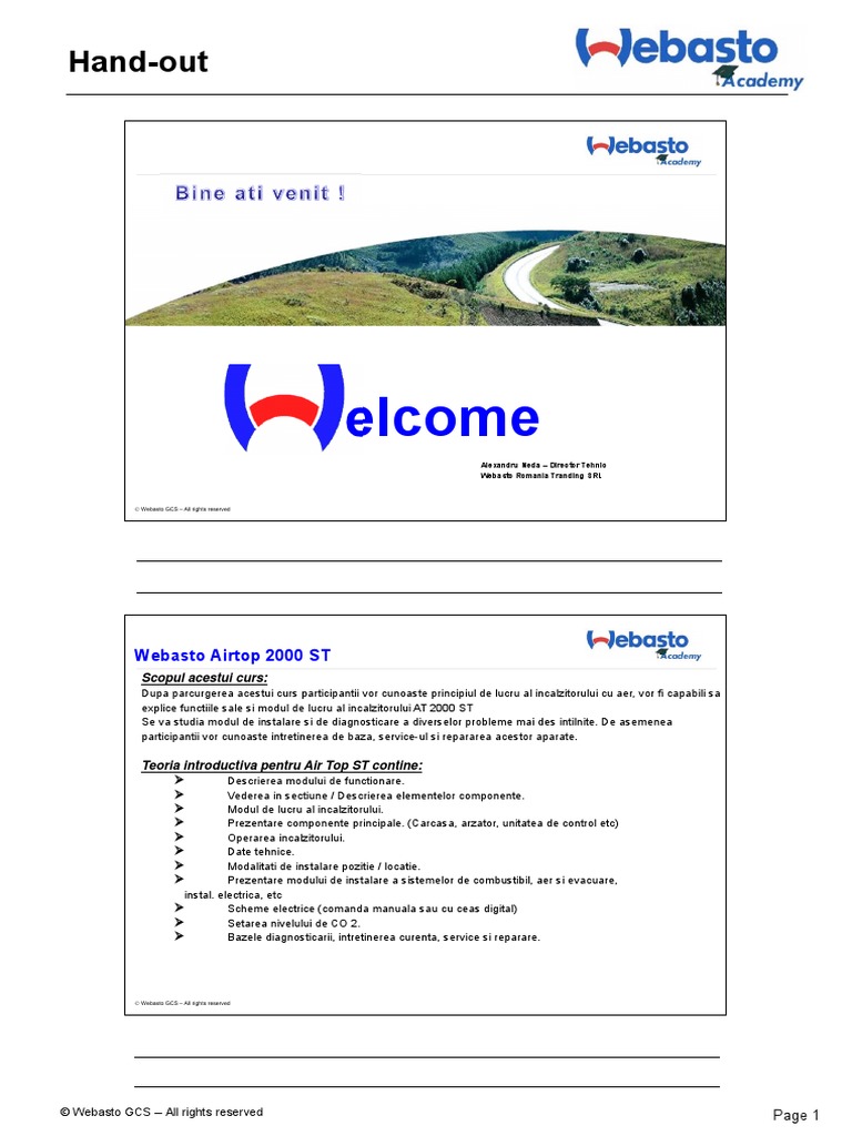 Webasto Documentatie PDF | PDF