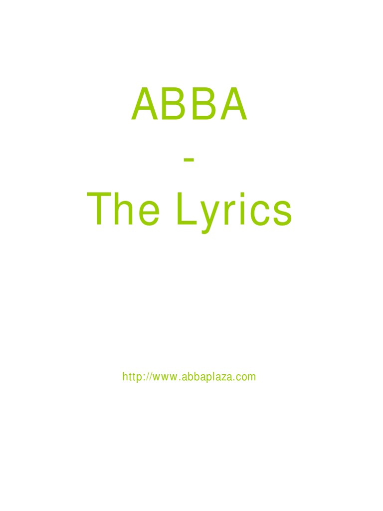 Abba - The Lyrics | PDF | Rock Music | Songs Written