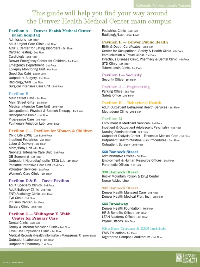 This Guide Will Help You Find Your Way Around The Denver Health Medical ...