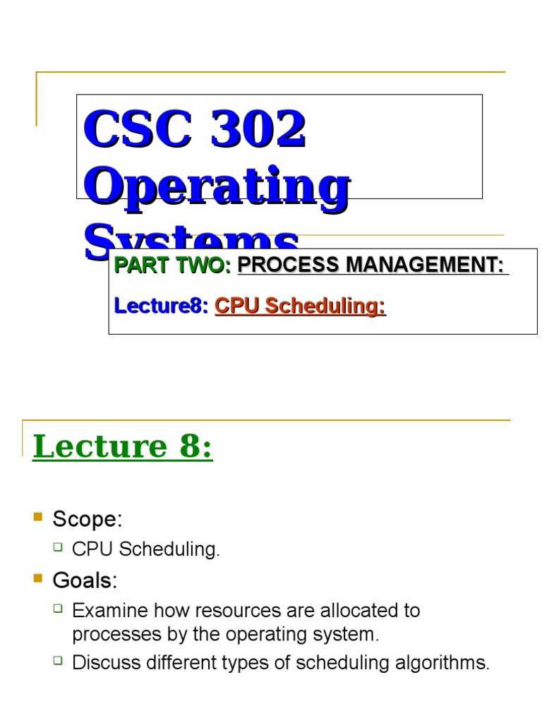 CPU Scheduling in Operating Systems | PDF | Scheduling (Computing ...