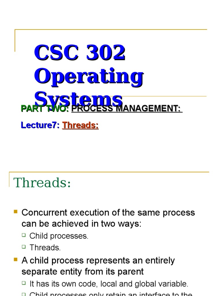 Lecture7 Threads | Download Free PDF | Thread (Computing) | Process (Computing)
