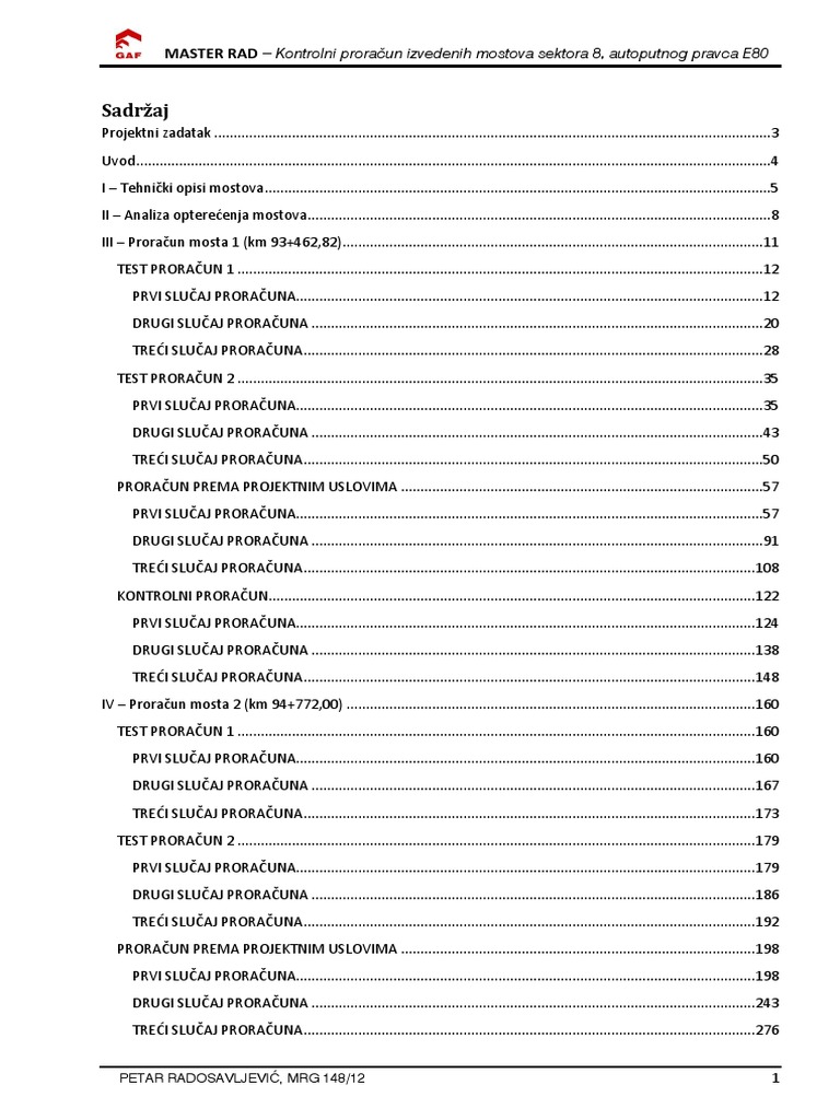 Master Rad-26!10!2015.PDF MOST | PDF