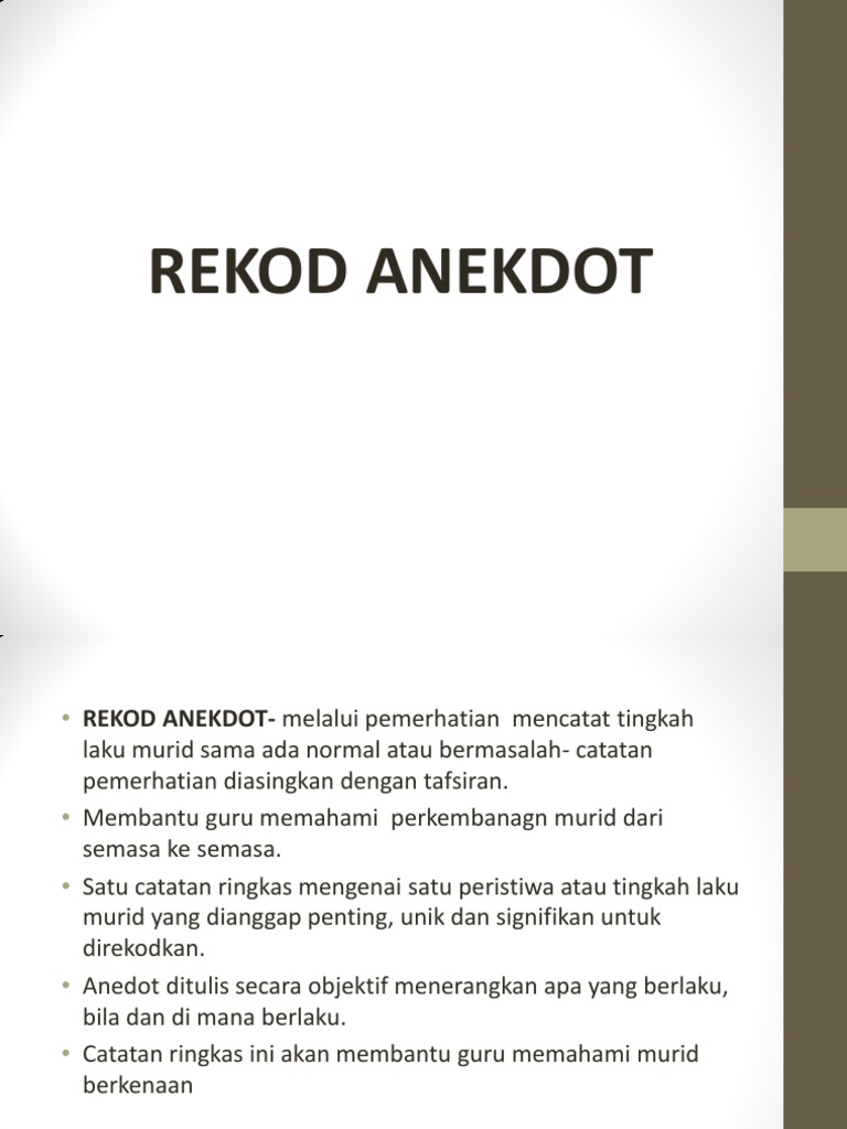 Rekod Anekdot | PDF