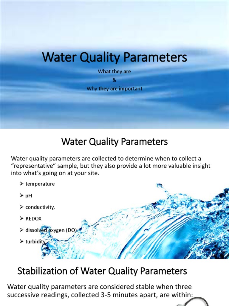 Water Quality Parameters: What They Are & Why They Are Important | PDF ...