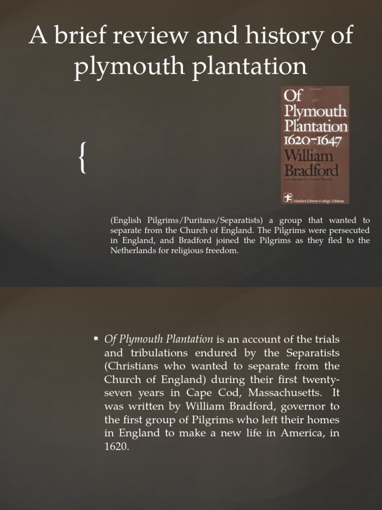 Bradford's Account of Plymouth Plantation | PDF | Plymouth Colony ...