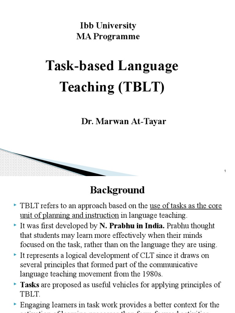 21 Task-Based Language Teaching | PDF | Language Acquisition | Language ...