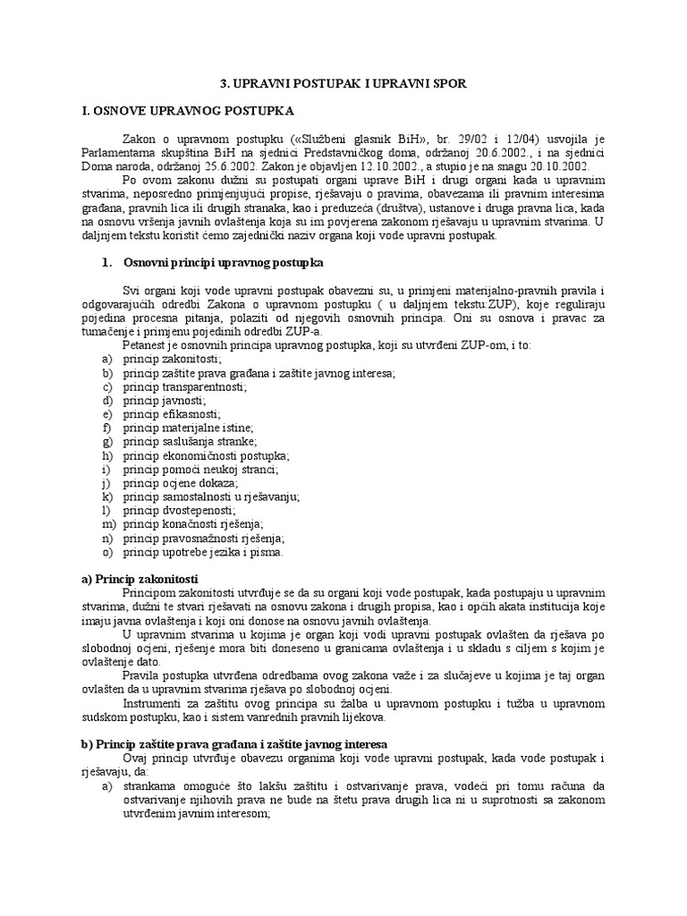 Upravni Postupak I Upravni Spor | PDF