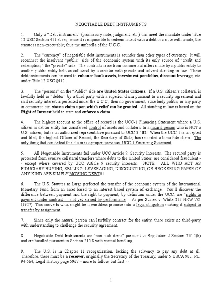 005 Negotiable Debt Instruments Other | PDF | Security Interest | Negotiable Instrument