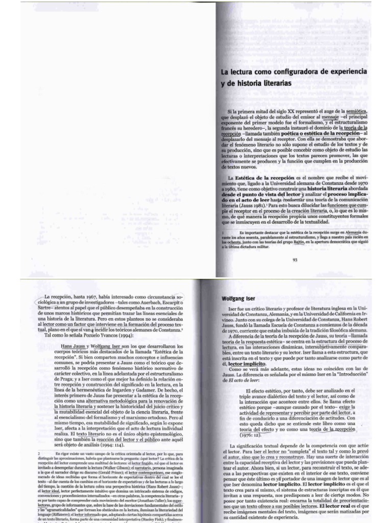 Principi, Ana, Et Al. - La Lectura Como Configuradora de Experiencia y de Historia Literarias | PDF