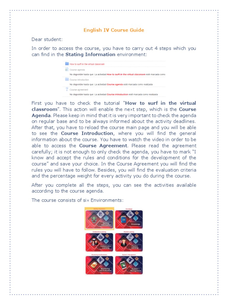 English IV Course Guide | PDF | Tutor | Internet Forum