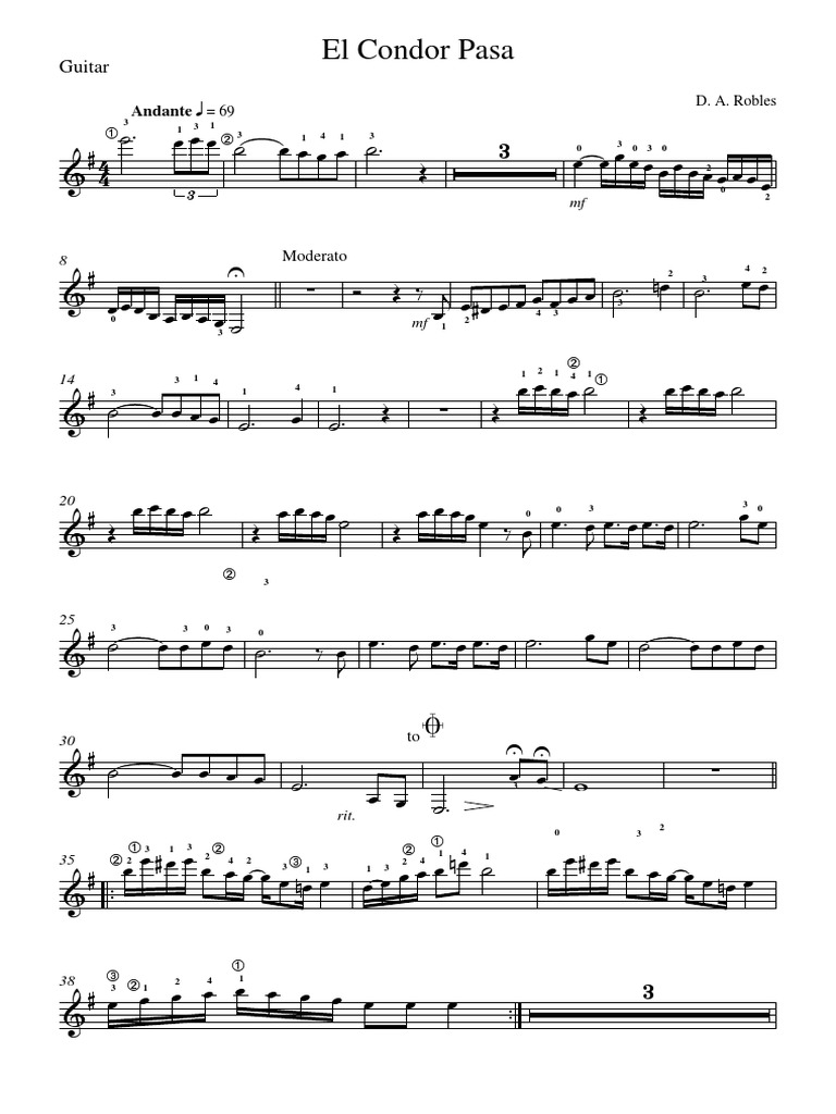 El Condor Pasa Guitar I | PDF | Song Recordings Produced | Musical Forms