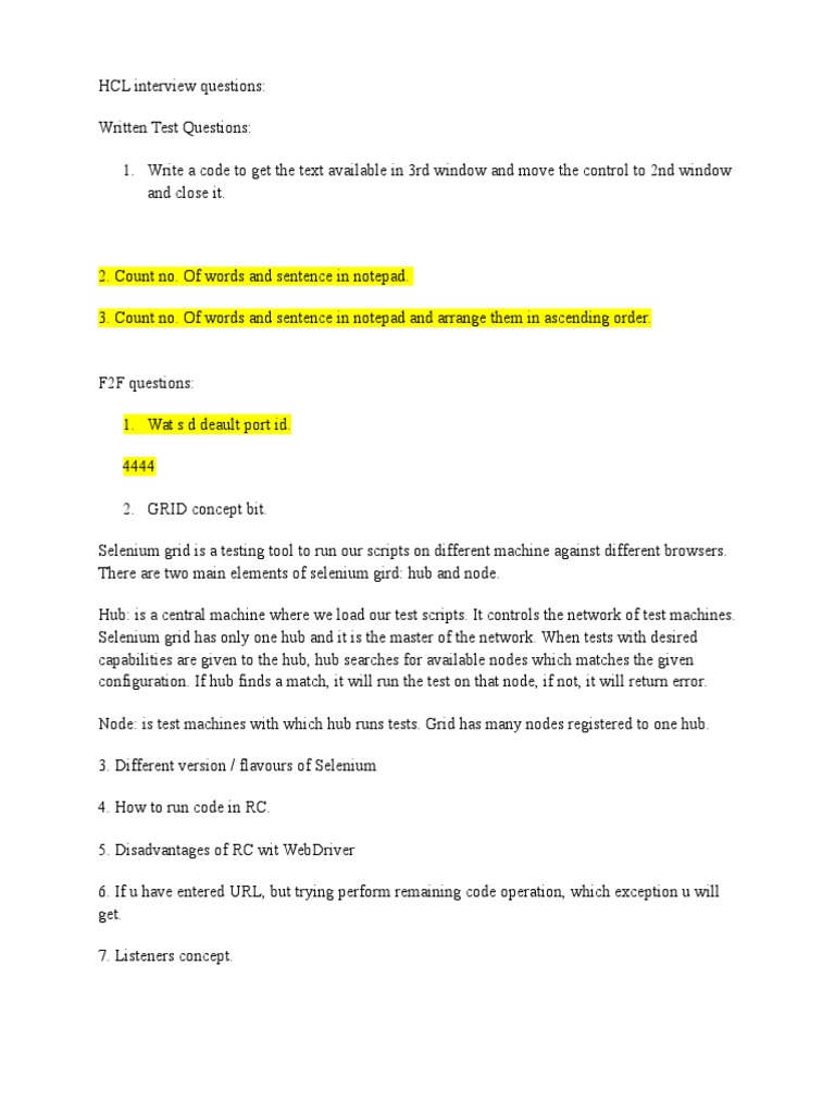 Selenium Interview Questions Pdf Method Computer Programming Class Computer Programming