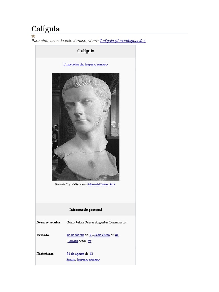 Calígula | PDF | Calígula | imperio Romano