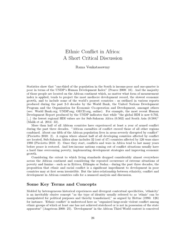 Conflict and Development in Africa | PDF | Modernization Theory ...