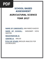 CXC Agricultural Science Sba | PDF | Broiler | Chicken