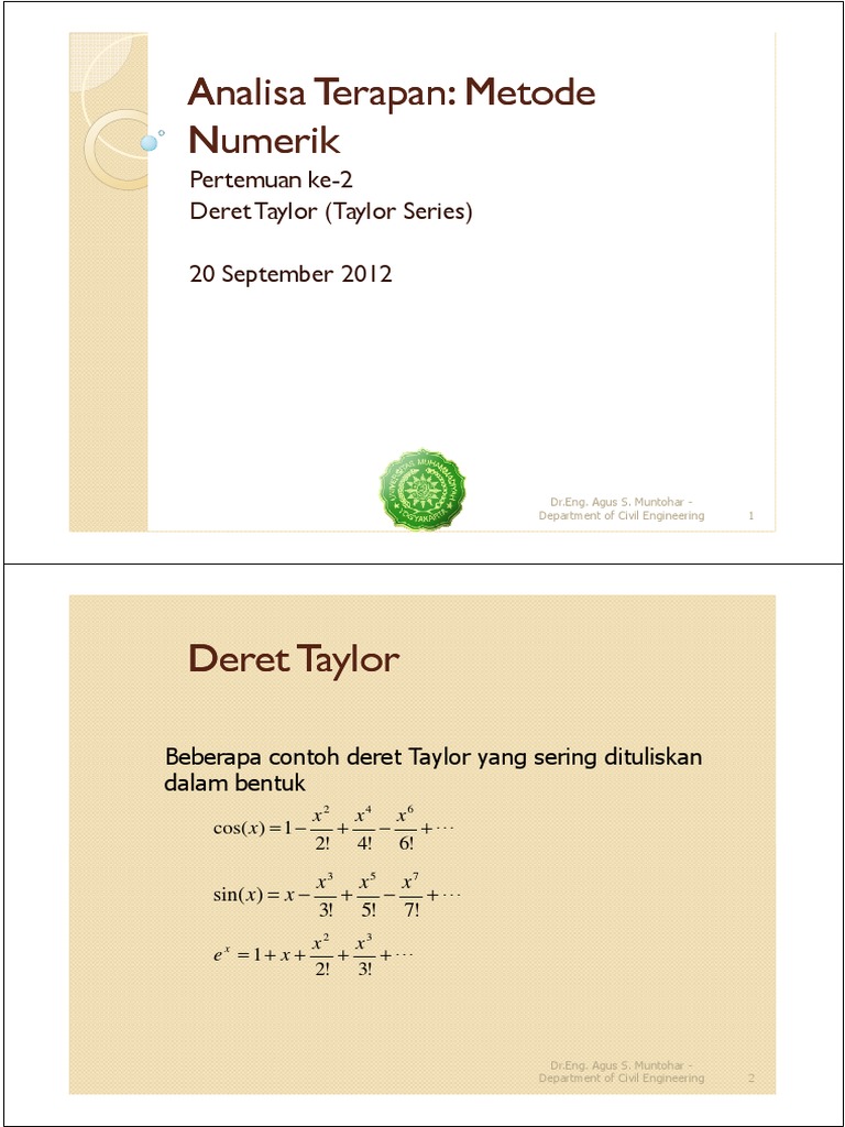 Lect 1 Deret Taylor PDF | PDF