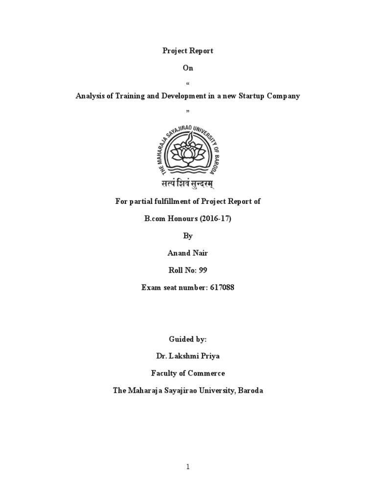 Anand's Project Report | PDF | Apprenticeship | Employment