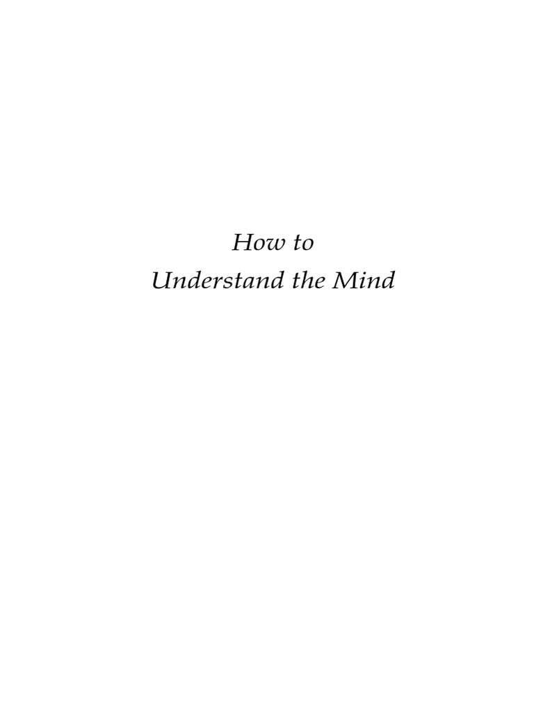 How To Understand Mind | PDF | Spirituality | Psychological Concepts