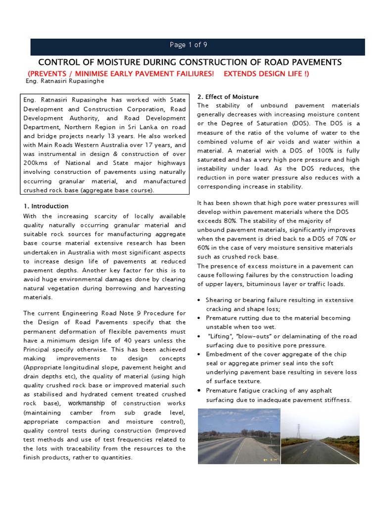 DS16 Road Moisture Control | PDF | Road Surface | Road