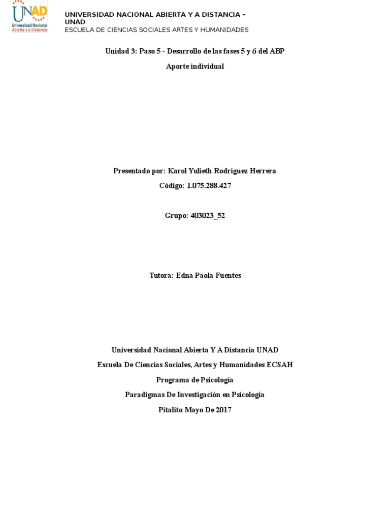 Aporte Individual Yulieth Rodriguez | PDF | Paradigma | Sicología