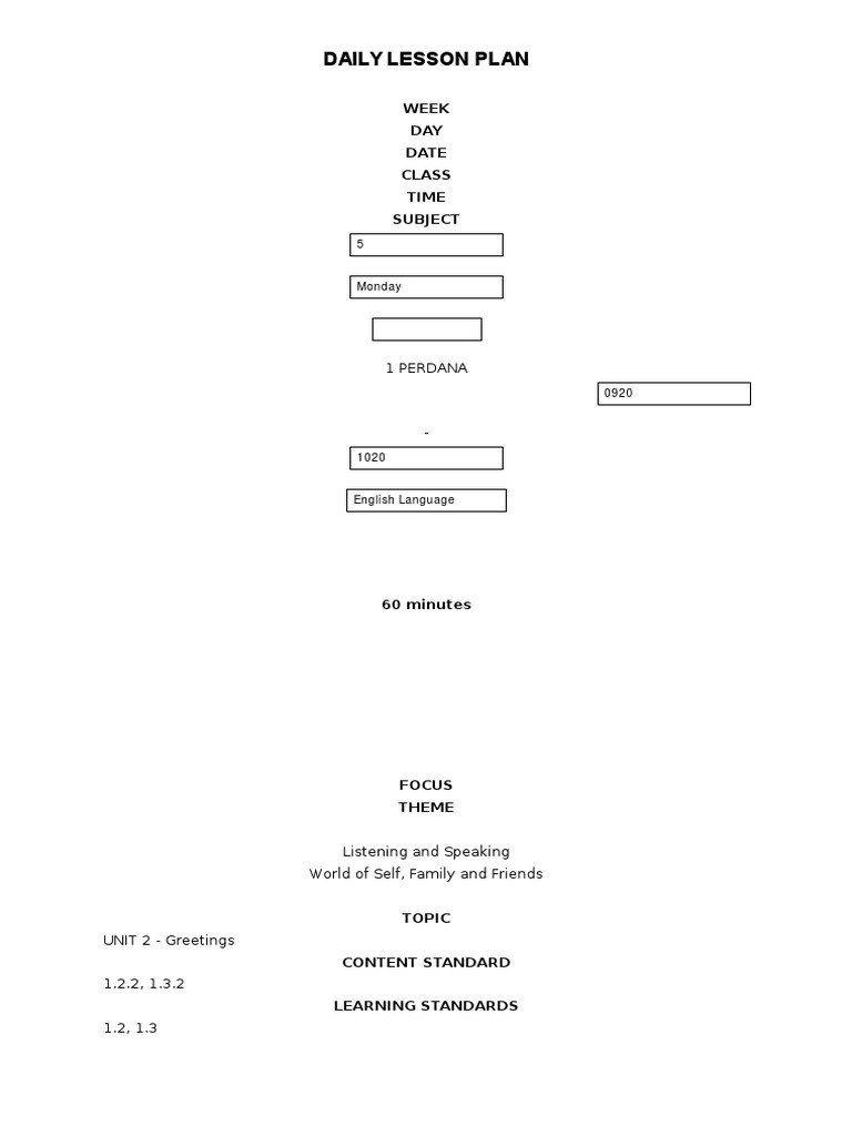 Week 5 - Unit 2 | PDF | Lesson Plan | Vocabulary