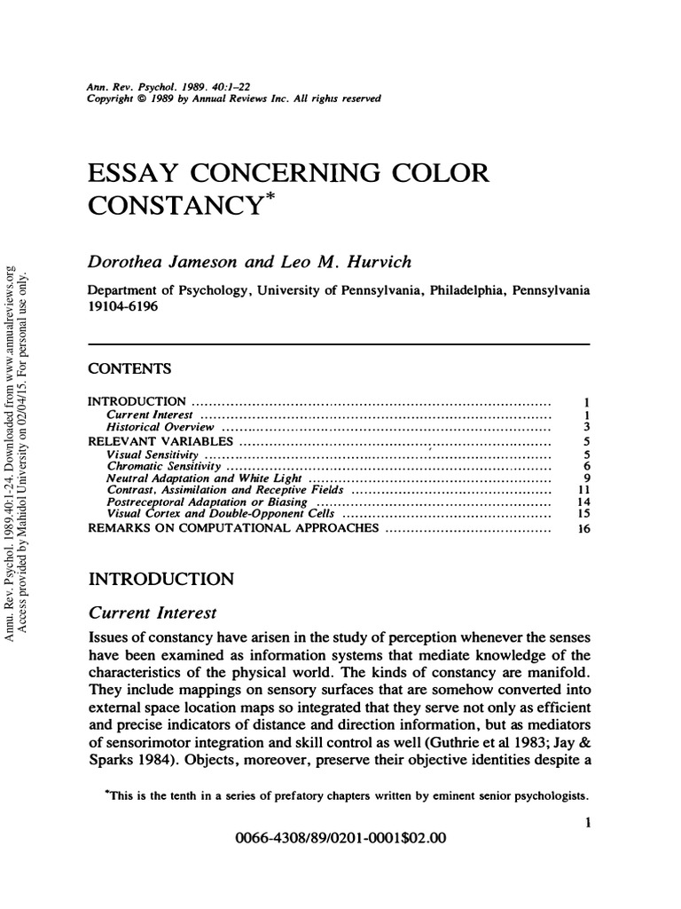Color Constancy | PDF | Color | Contrast (Vision)