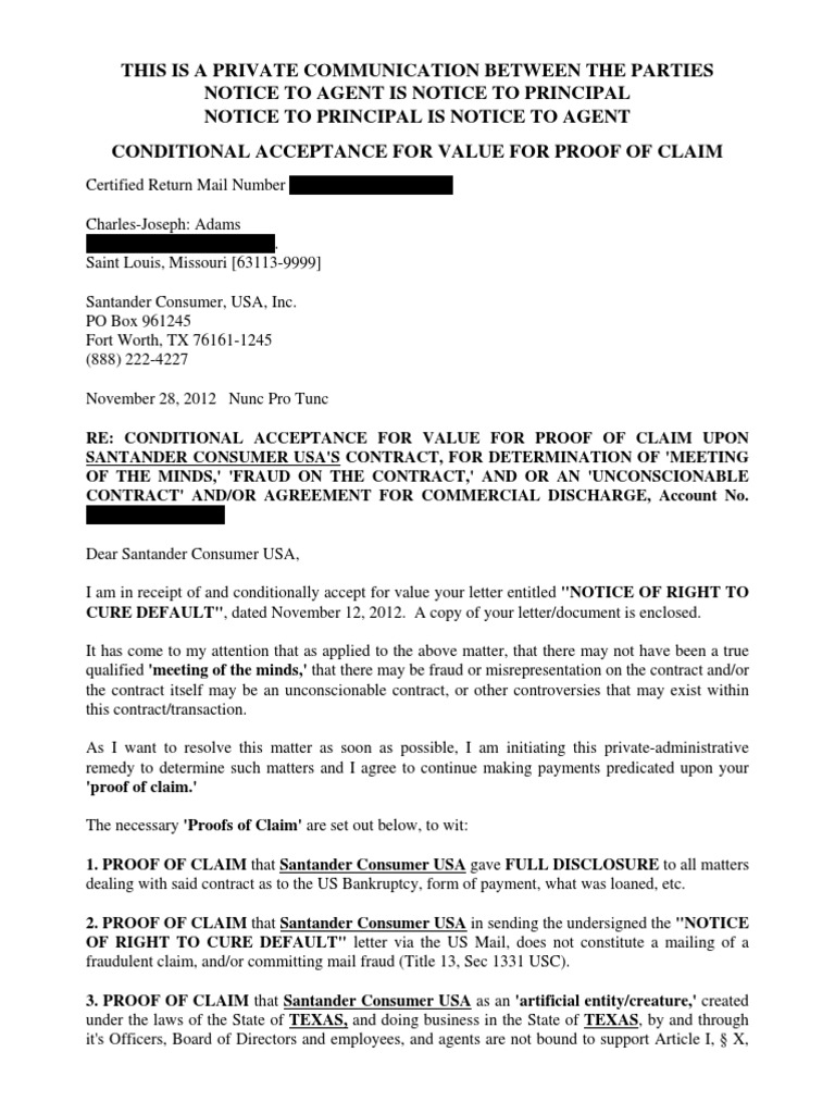 Conditional Acceptance Sample-A4v | PDF | Uniform Commercial Code ...