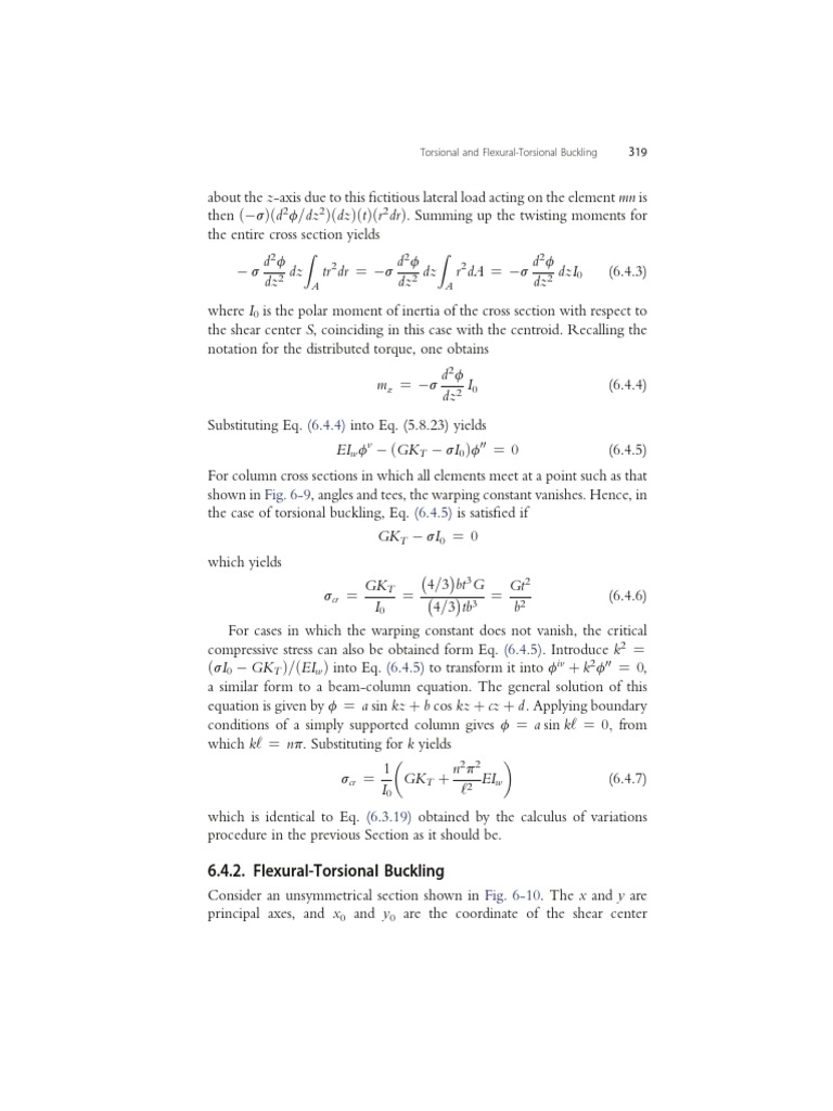 Flexural Torsional Buckling | PDF | Buckling | Bending