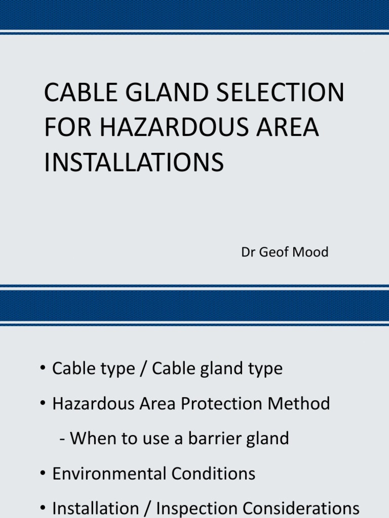 Cable Gland Selection | PDF | Cable | Industries