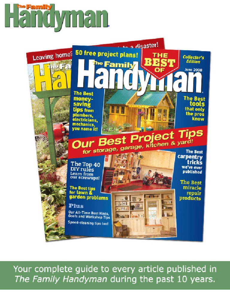 Family Handyman-Ten Year Index | Cabinetry | Manmade Materials