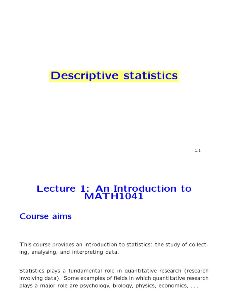 Math 1041 | PDF | Categorical Variable | Statistics