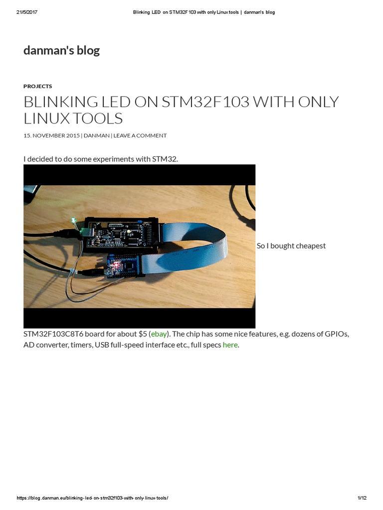 Blinking LED On STM32F103 With Only Linux Tools - Danman's Blog | PDF ...