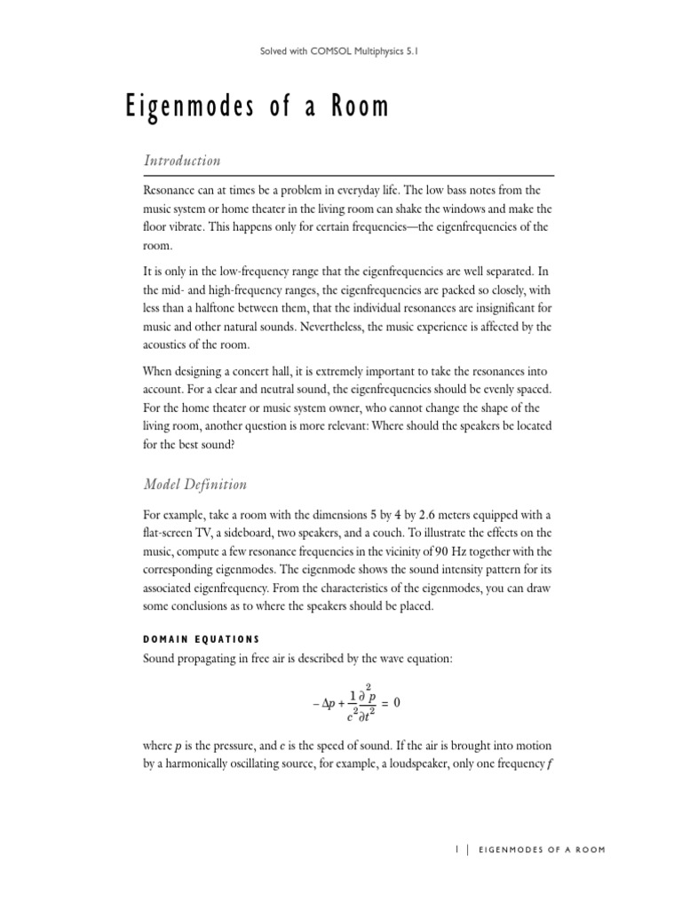 Models - Mph.eigenmodes of Room | PDF | Normal Mode | Loudspeaker