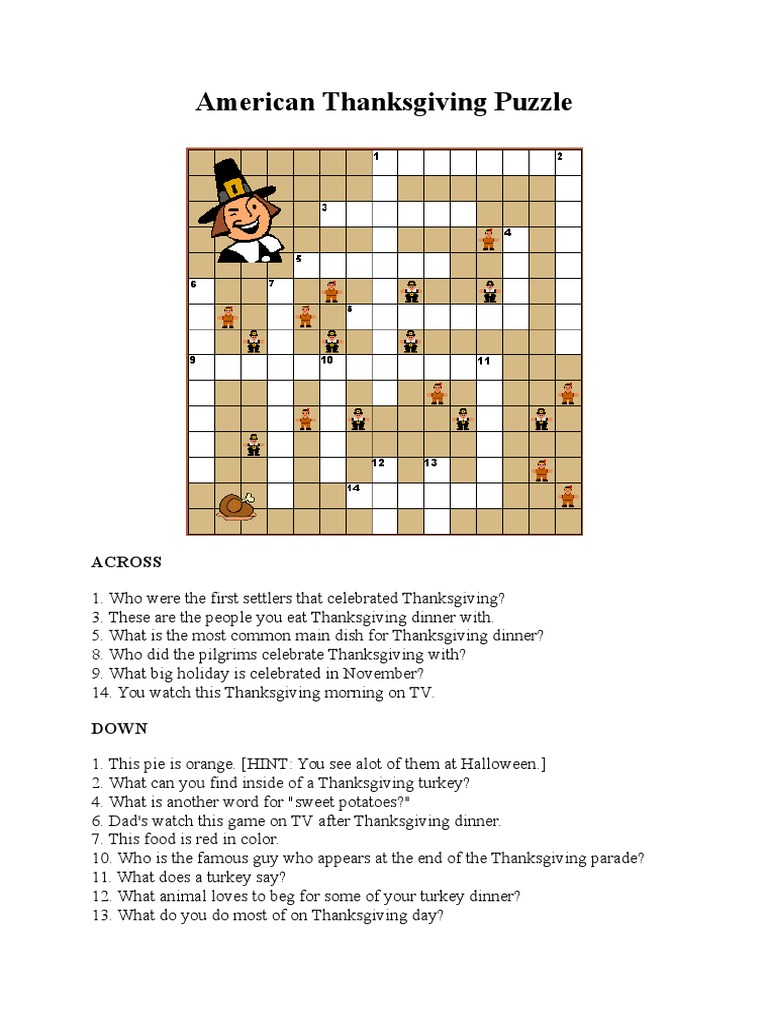 Thanksgiving Puzzle for Family Fun | PDF | Home & Garden | Language ...
