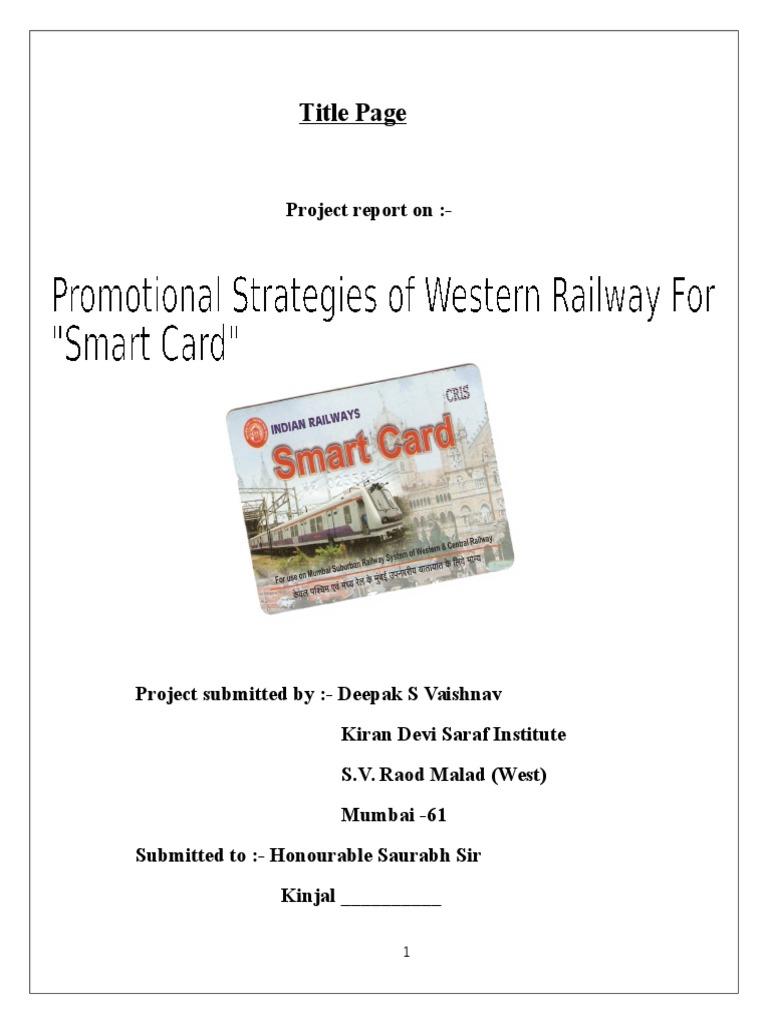 The Mumbai Suburban Railway Smart Card | PDF | Computer Engineering ...