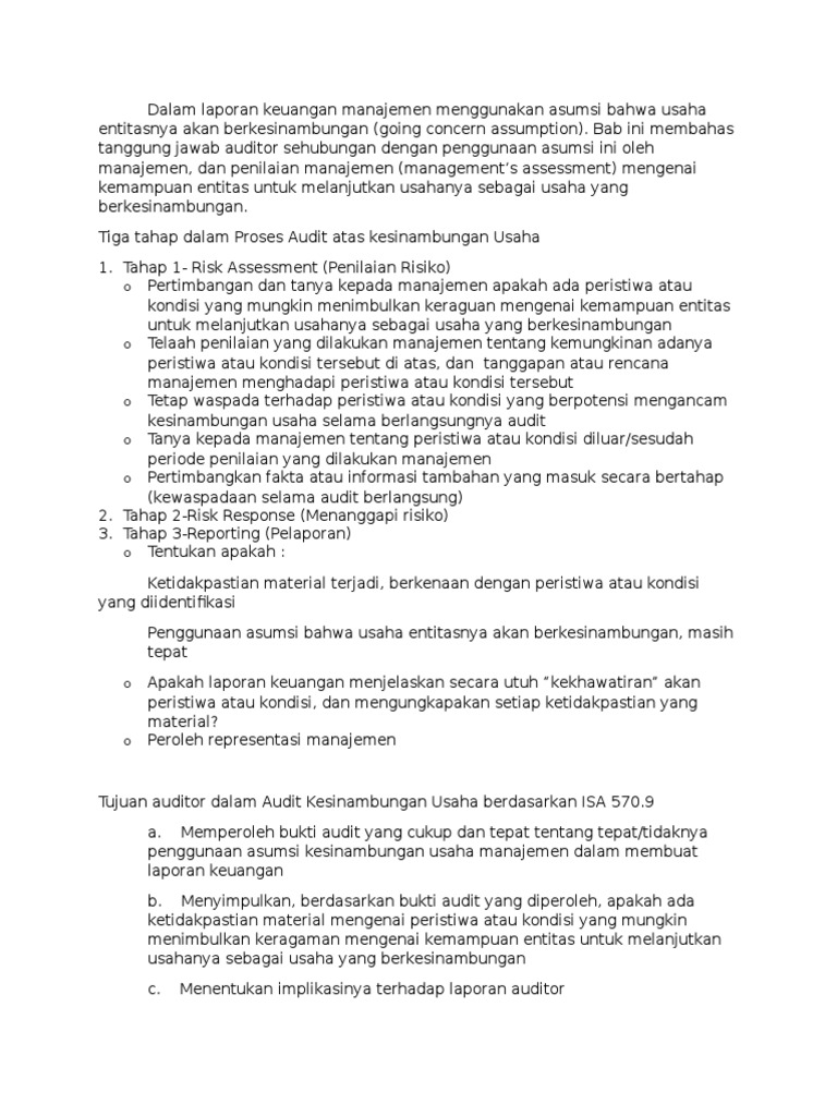 Rangkuman Isa 570 | PDF