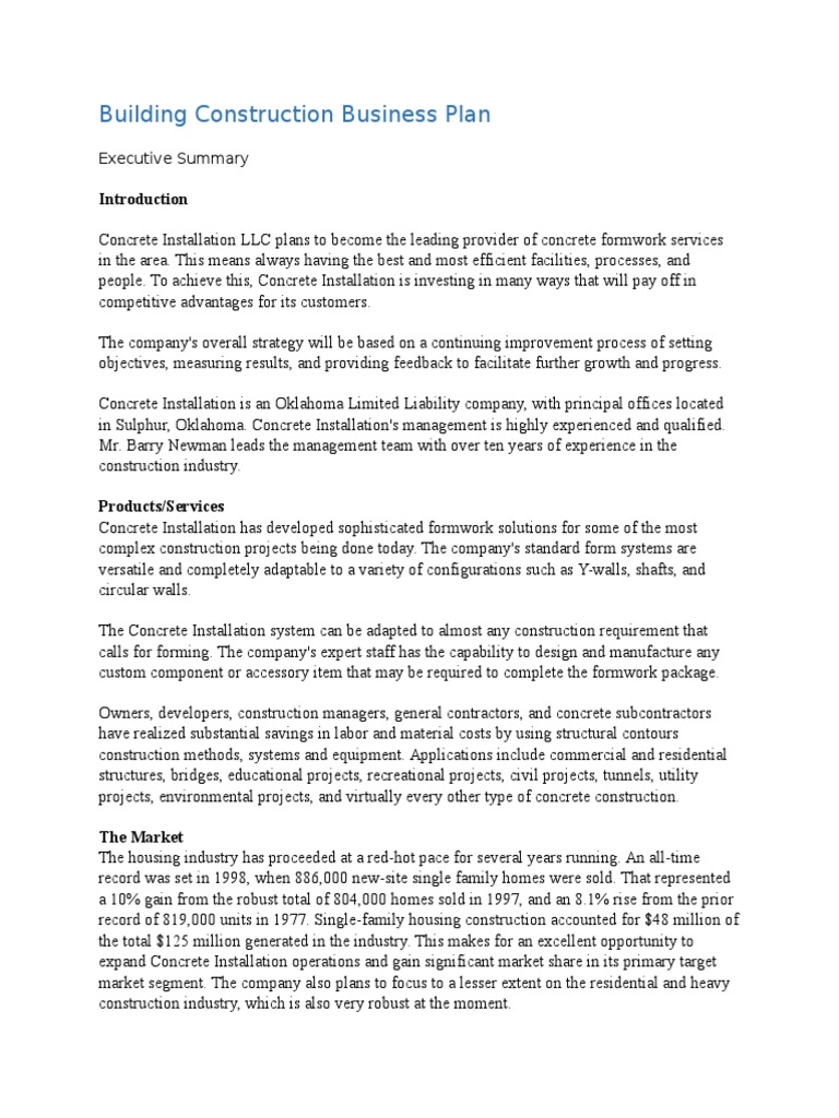 Concrete Installation Business Plan | PDF | Expense | Value Added Tax
