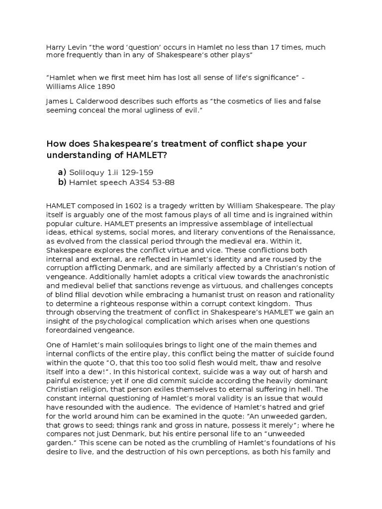 Understanding Conflict in Shakespeare's Hamlet | PDF | Hamlet | Conscience