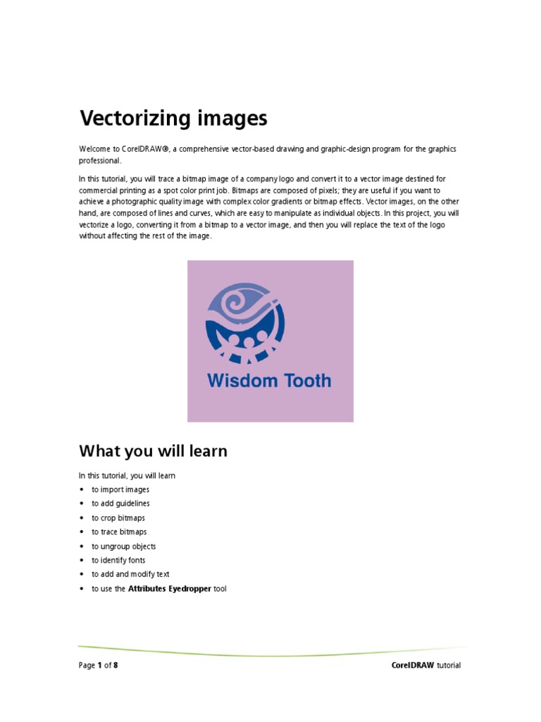 Vectorizing Images: What You Will Learn | PDF | Graphic Design ...