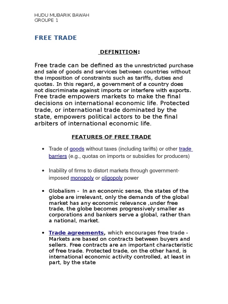 Free Trade | PDF | Free Trade | Trade