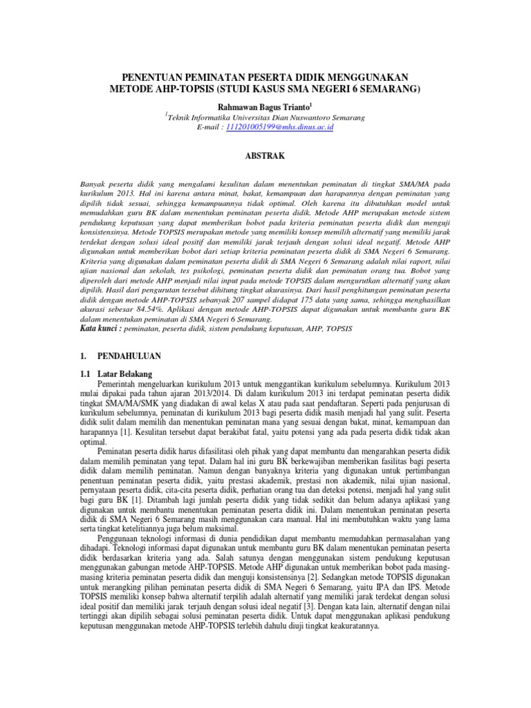 SPK Ahp & Topsis | PDF