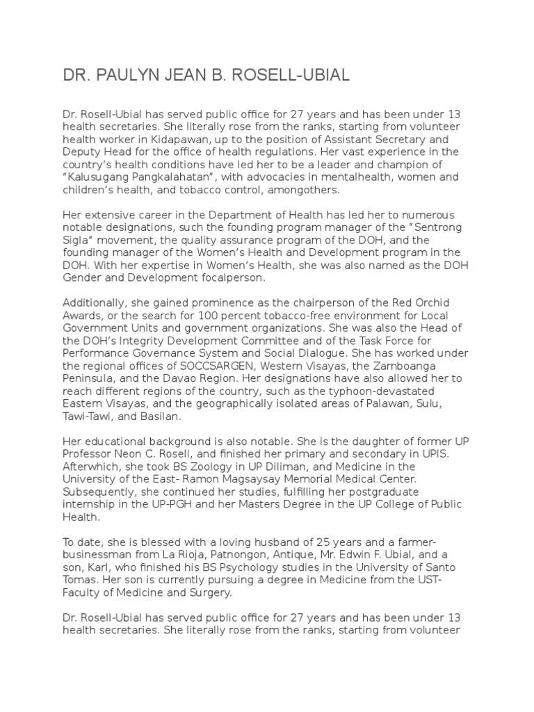 DOH Secretaries | PDF | Medical School | Philippines