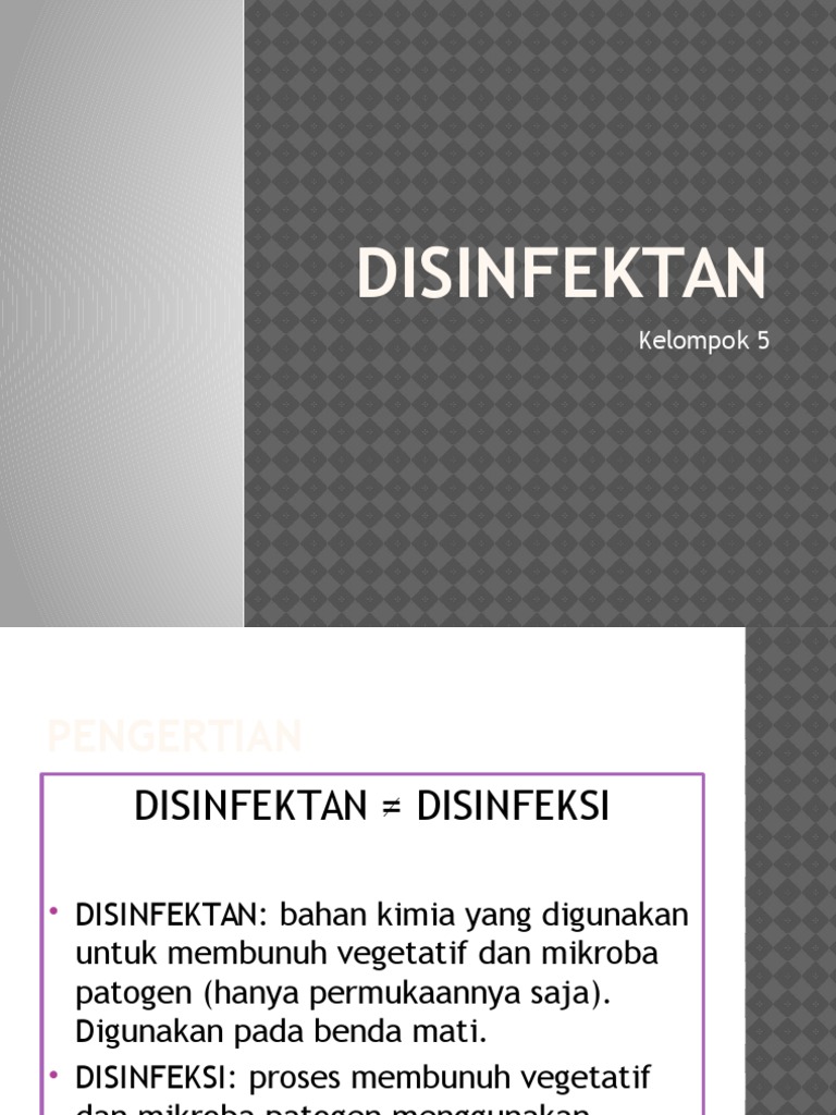 Pengertian dan Metode Disinfektan | PDF