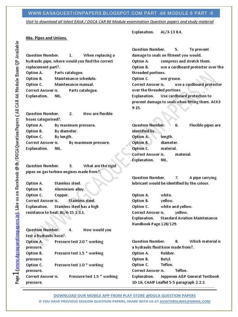 Dgca Module 06 Part 06 | PDF | Pipe (Fluid Conveyance) | Building ...