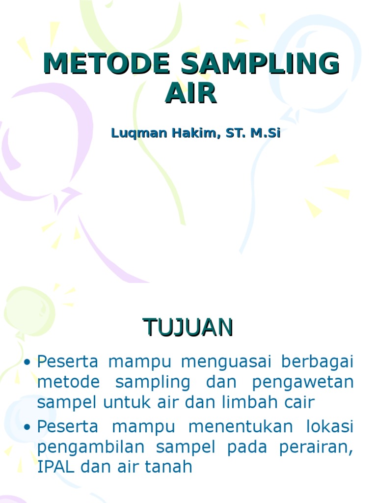 Kuliah 6 & 7 Metode Sampling Air - New | PDF