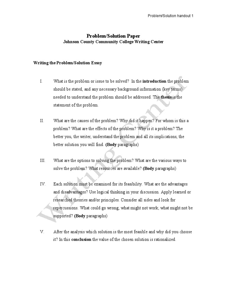 Problem Solution Paperpdf Costume Critical Thinking Free 30 Day Trial Scribd 