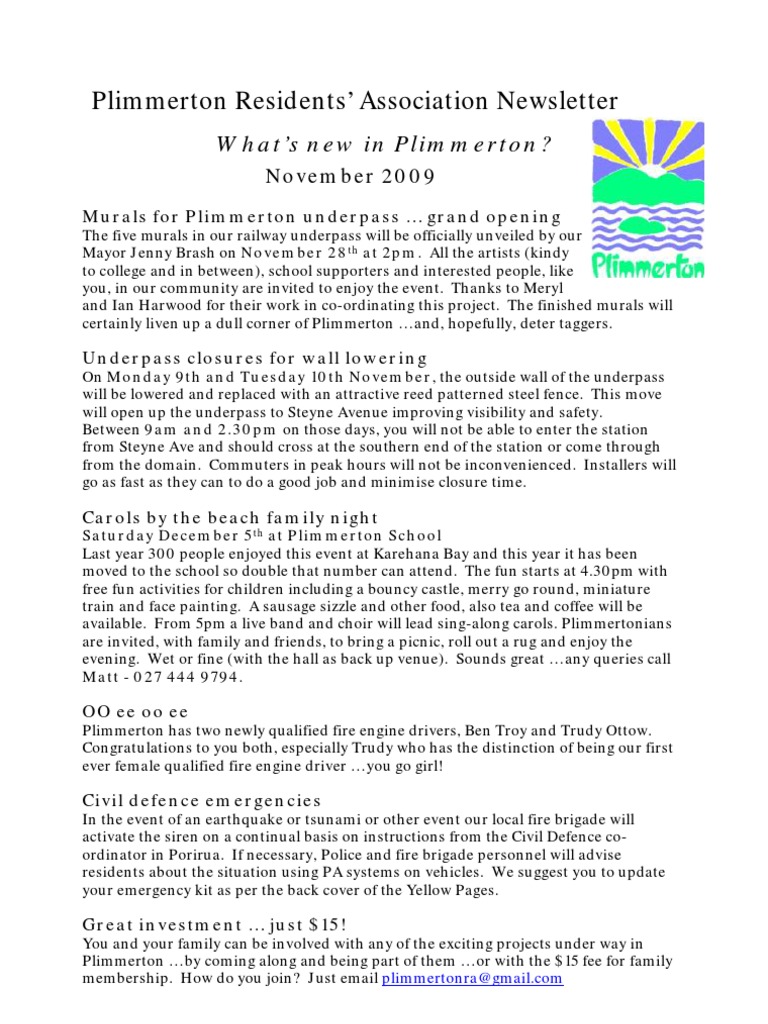 Plimmerton Residents' Association Newsletter: What's New in Plimmerton ...