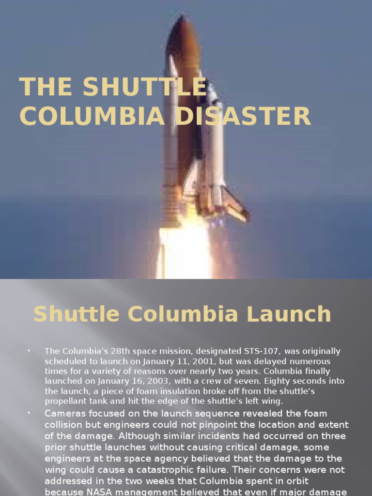 Columbia Shuttle Disaster Overview | PDF | Space Shuttle Columbia ...